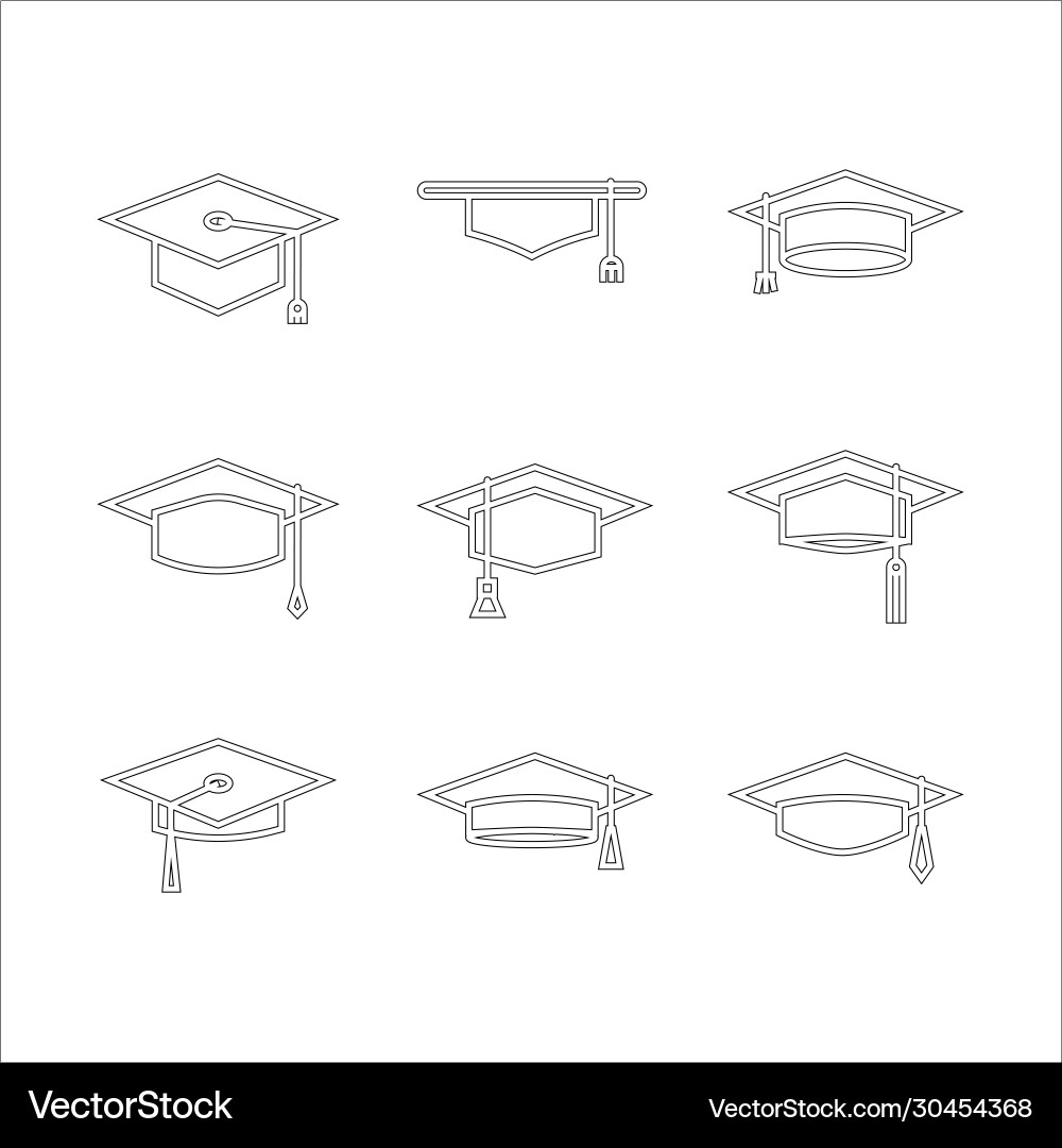 Graduation Hat Outline Vector Images (over 12,000)