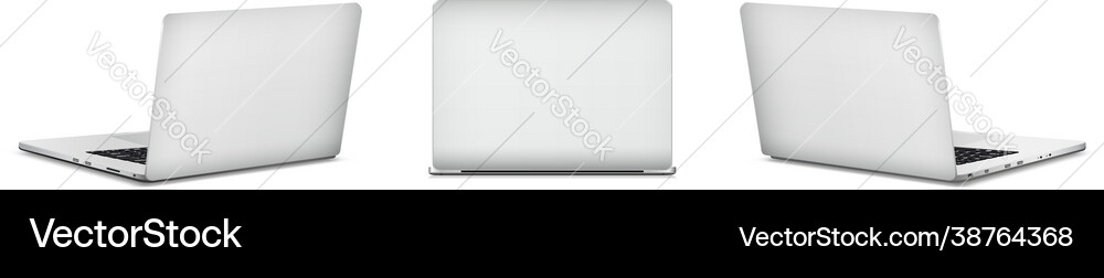Laptop backside mockup isolated on white Vector Image
