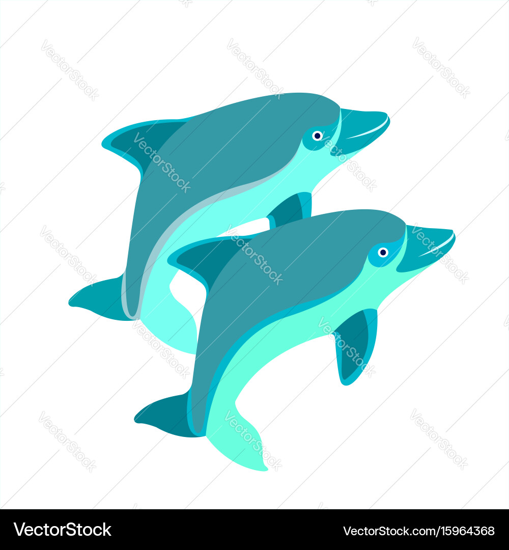 Pair of dolphins Royalty Free Vector Image - VectorStock
