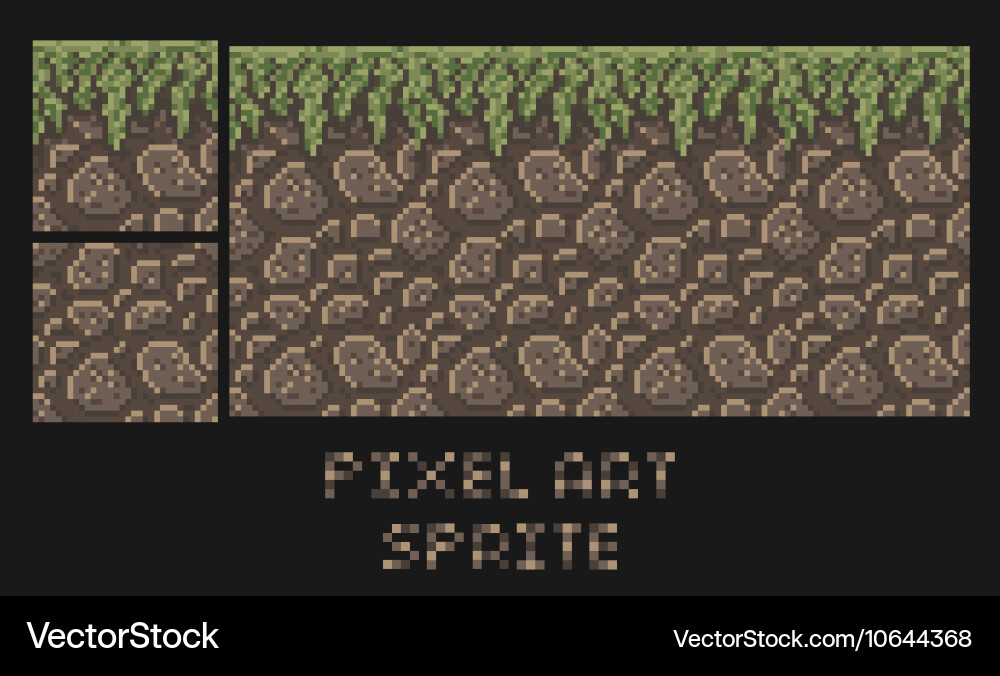 Pixel art texture stone dirt land Royalty Free Vector Image