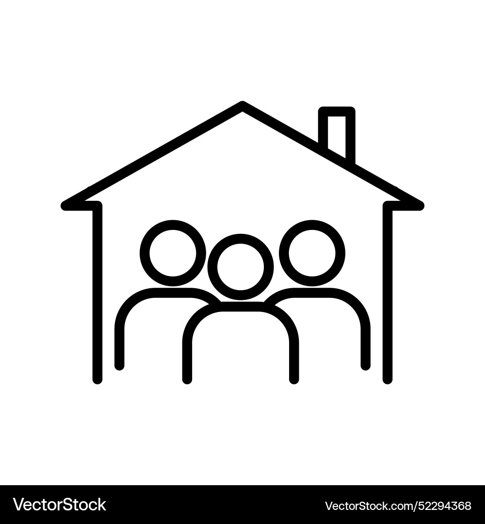 Roommates icon linear logo mark in black and white