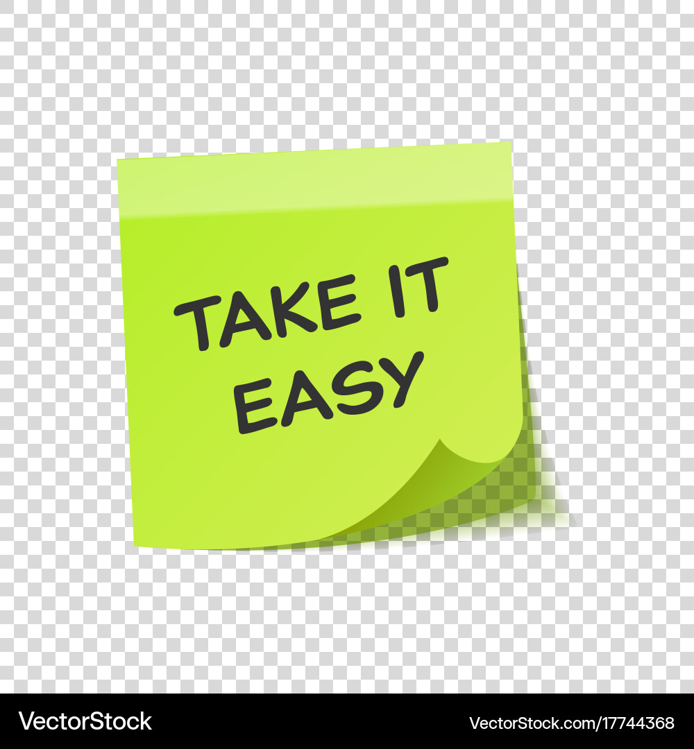 Sticky note with text and shadow isolated Vector Image