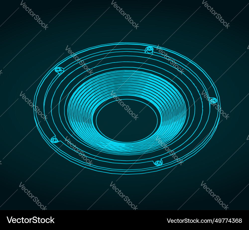 Subwoofer speaker sketch Royalty Free Vector Image
