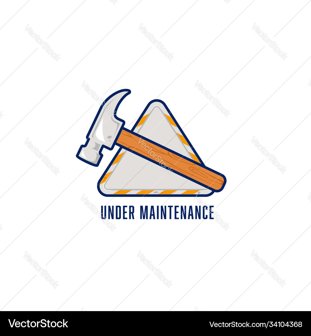 Under maintenance logo icon symbol sign Royalty Free Vector