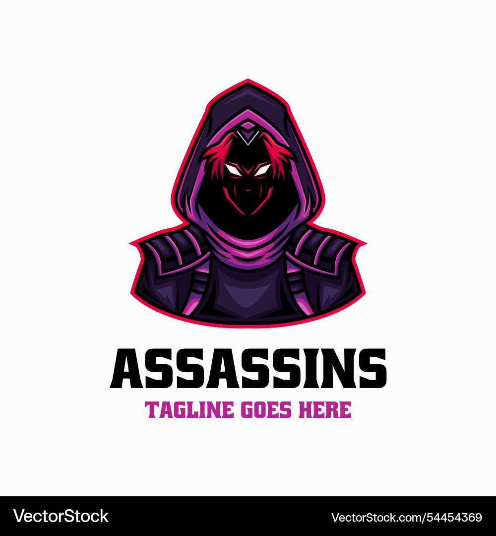 Assassins mascot cartoon logo Royalty Free Vector Image