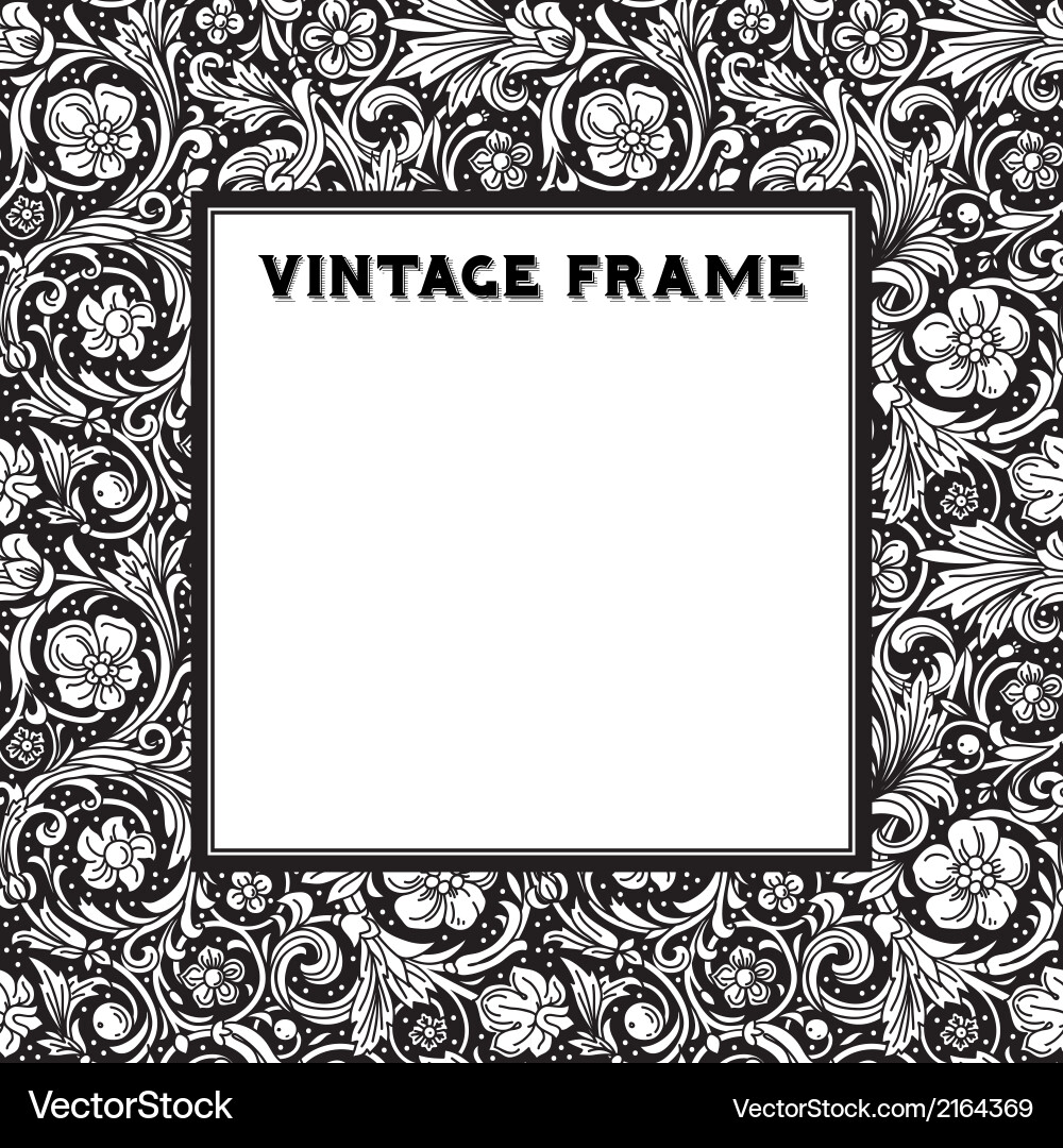 Baroque Floral Frame Royalty Free Vector Image