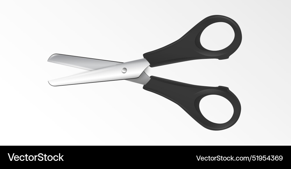 Black scissors for school office or workshop 3d Vector Image