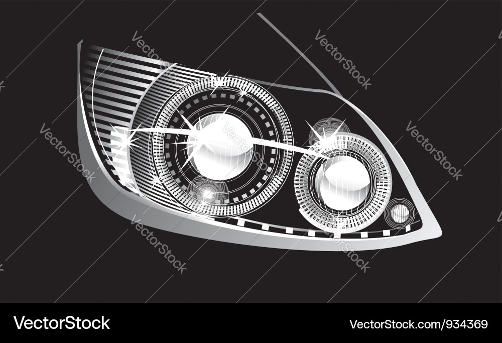 Car headlight Royalty Free Vector Image - VectorStock