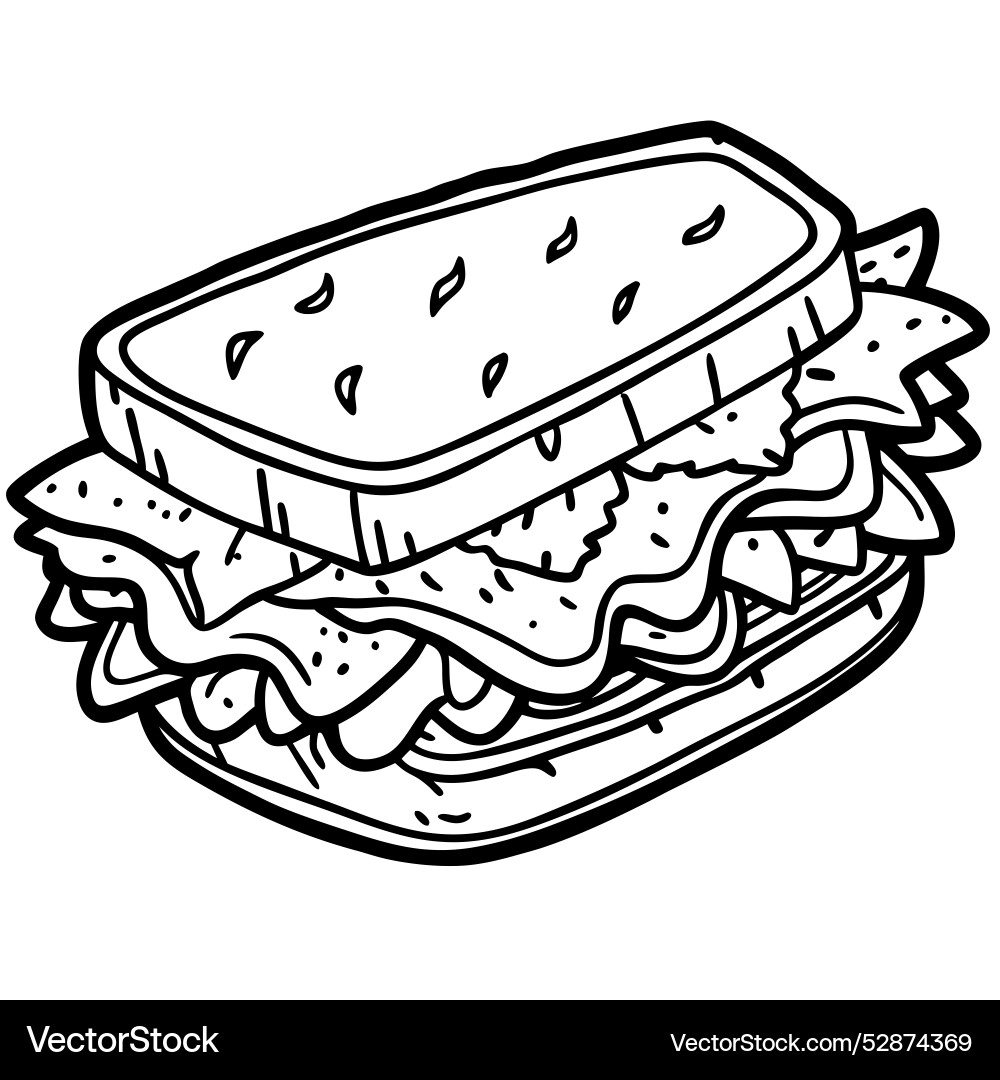 Delicious classic blt sandwich with crispy bacon Vector Image