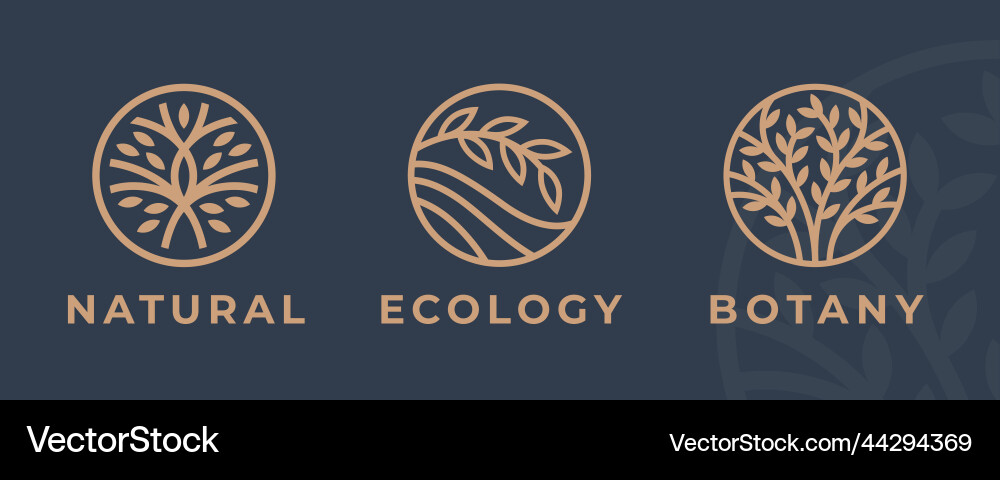 Eco tree logo icon set Royalty Free Vector Image