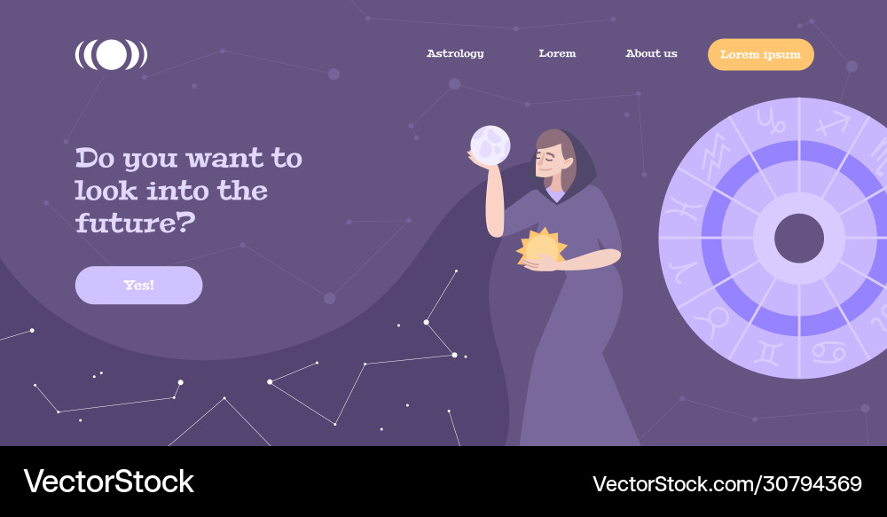 Fortune teller astrology banner Royalty Free Vector Image