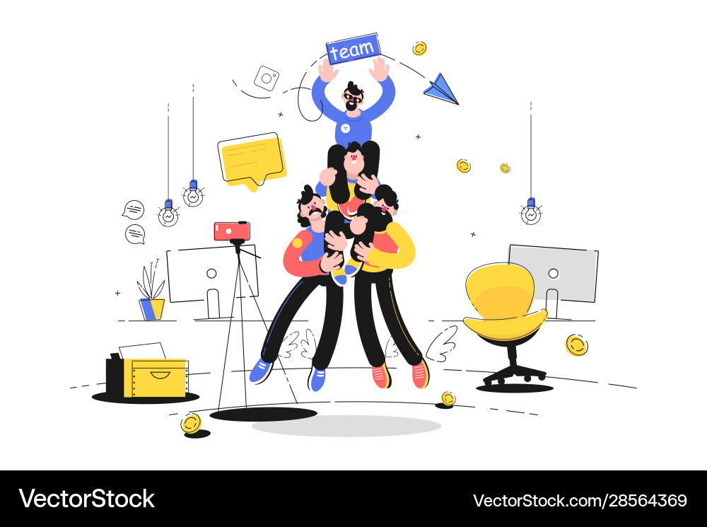 Friendly team support Royalty Free Vector Image