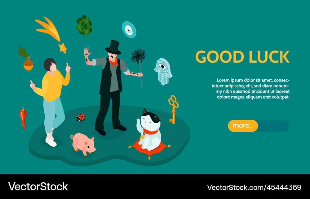 Good luck horizontal banner Royalty Free Vector Image