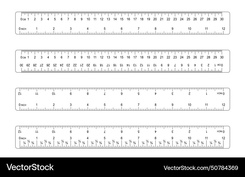 Grids for a ruler mm cm inch measuring scale bars Vector Image