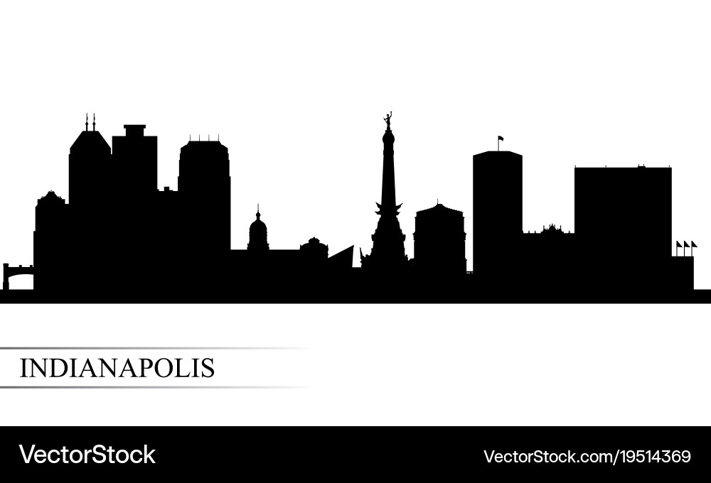 Indianapolis city skyline silhouette background Vector Image