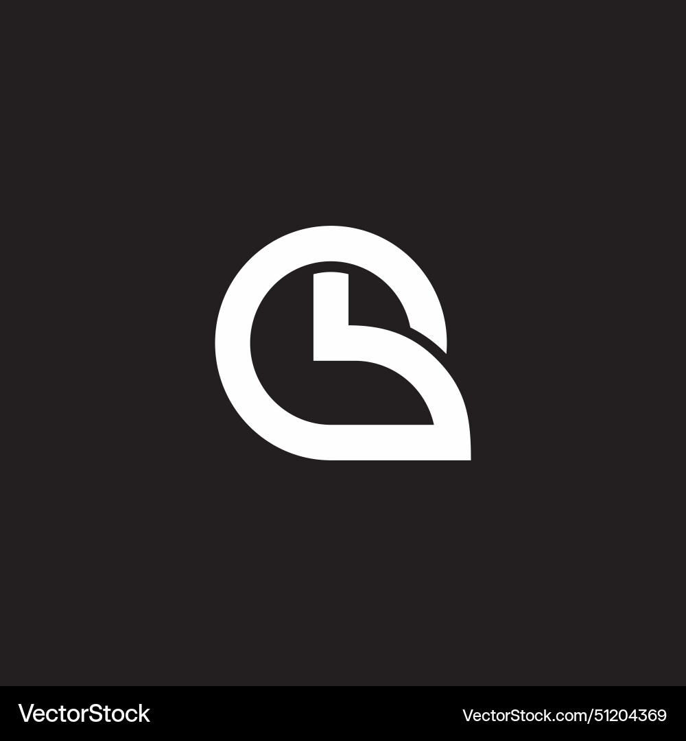 Letter cb simple geometric round line logo Vector Image