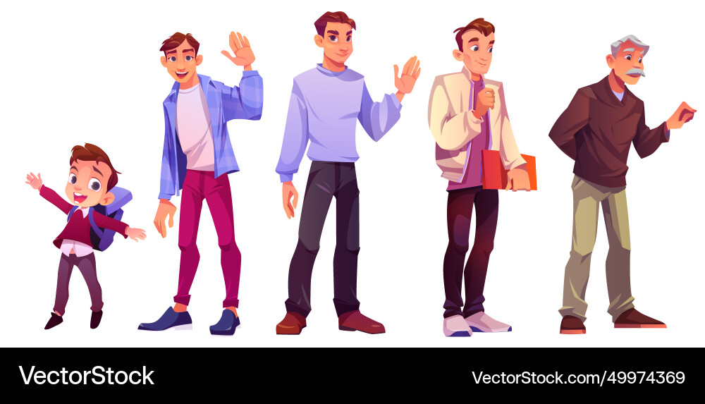 Life cycle evolution of man Royalty Free Vector Image