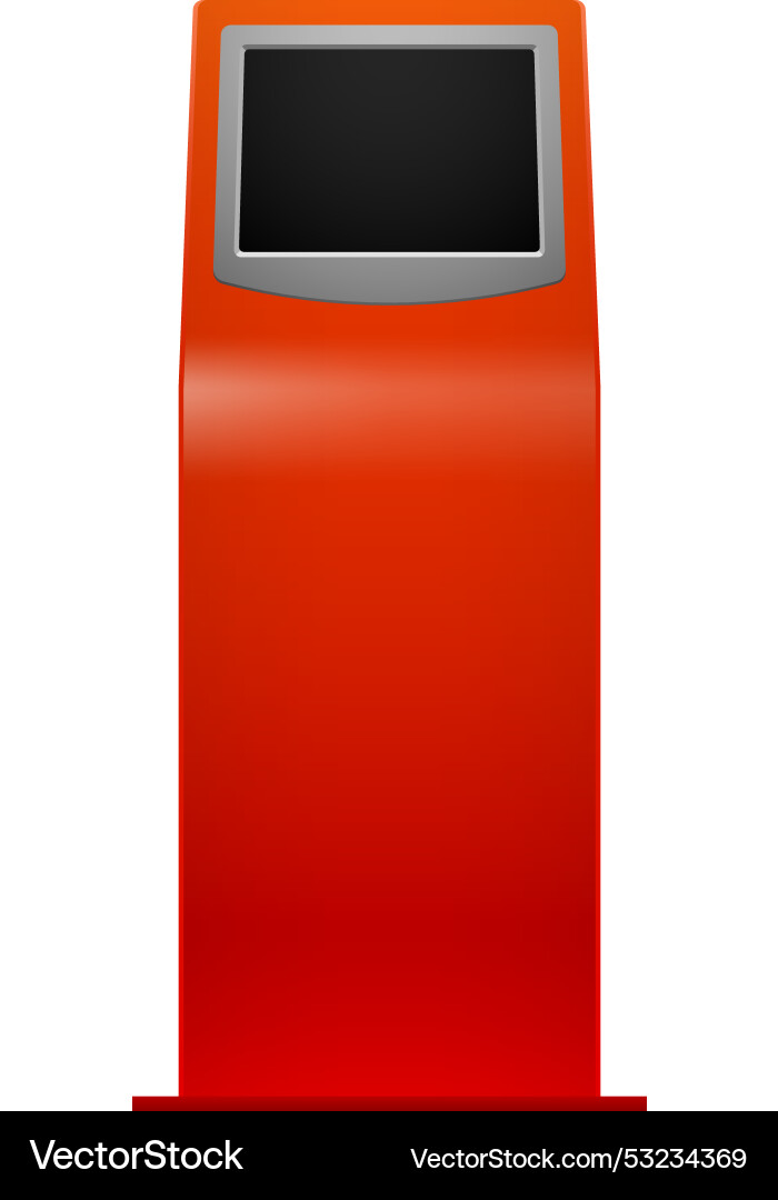Red atm mockup realistic bank screen machine Vector Image
