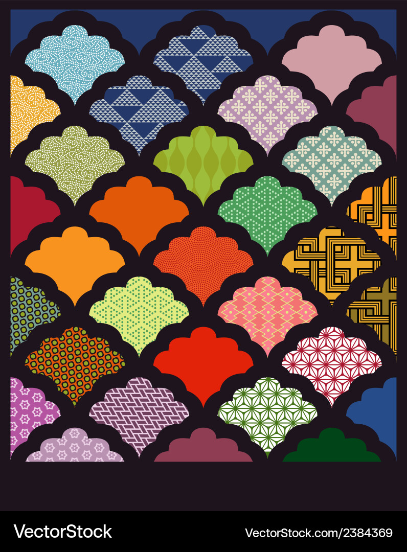 Seigaiha Wave Patterns Royalty Free Vector Image