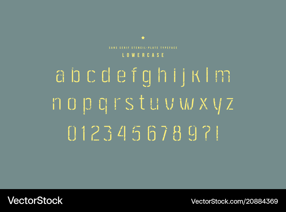Stencil-plate sans serif font Royalty Free Vector Image
