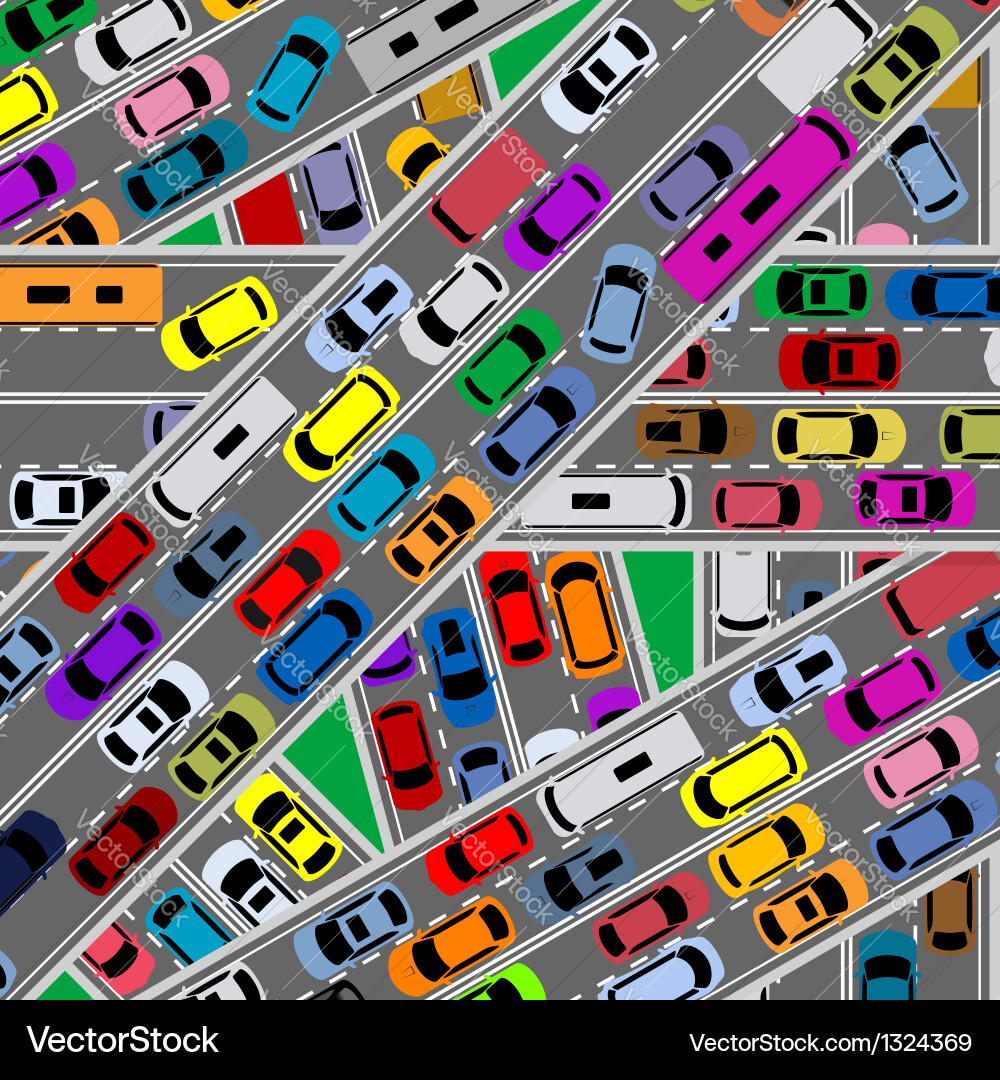 Traffic congestion on roads Royalty Free Vector Image