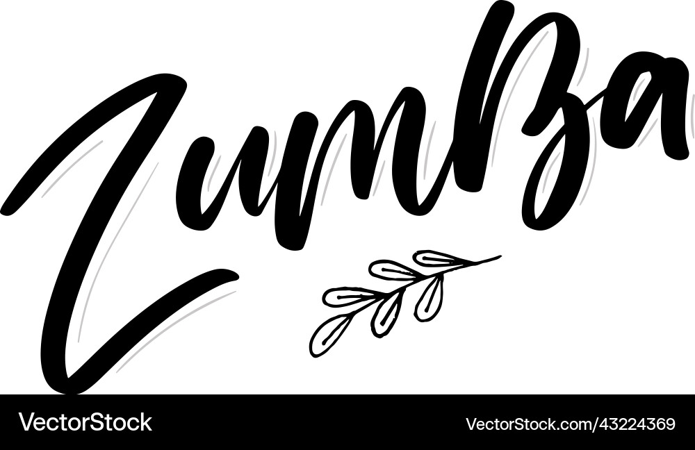Zumba dance studio text calligraphy word banner Vector Image