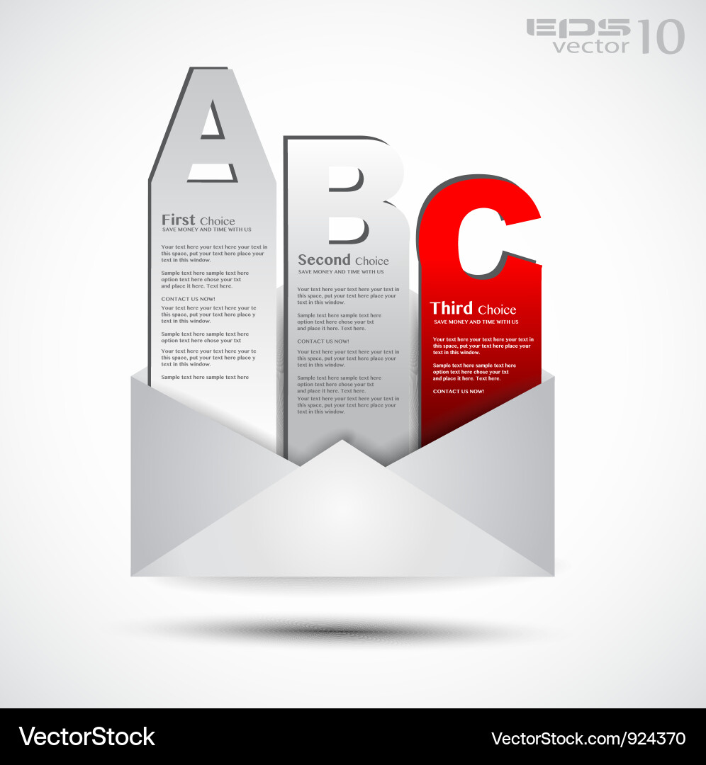 Abc bars mail Royalty Free Vector Image - VectorStock
