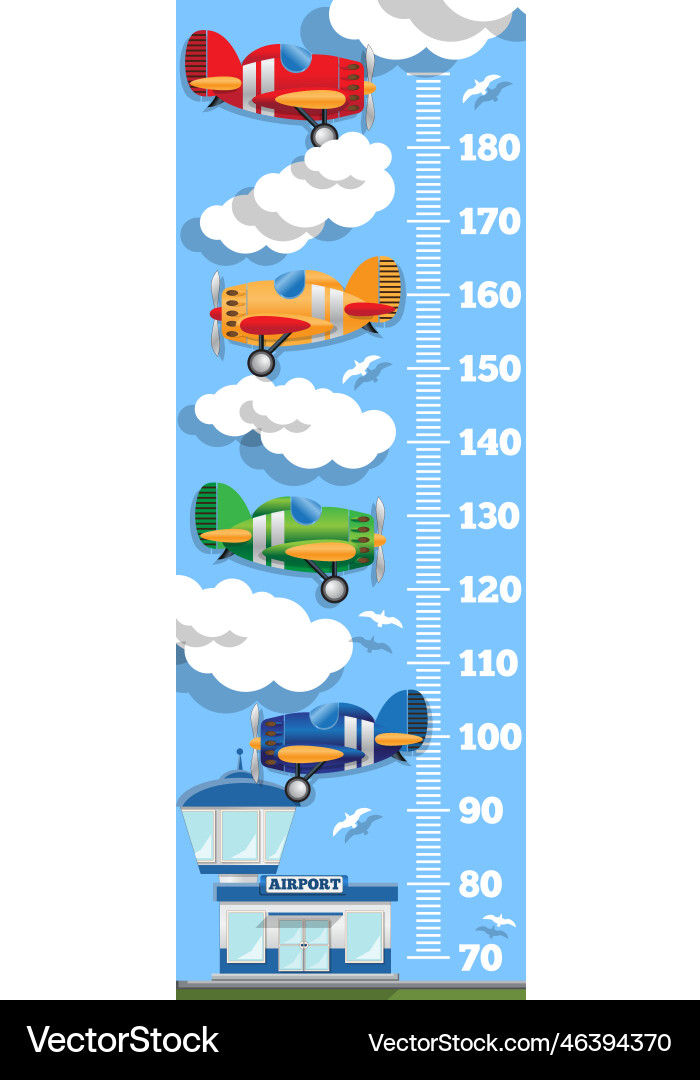 Airport Meter Ruler Wall Decor Royalty Free Vector Image