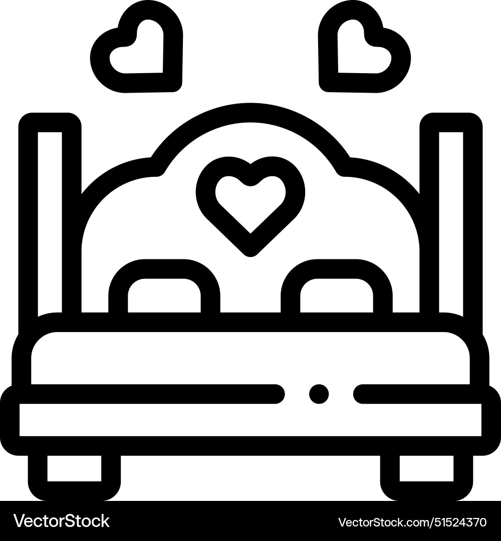 Bed icon thin linear style design isolated Vector Image