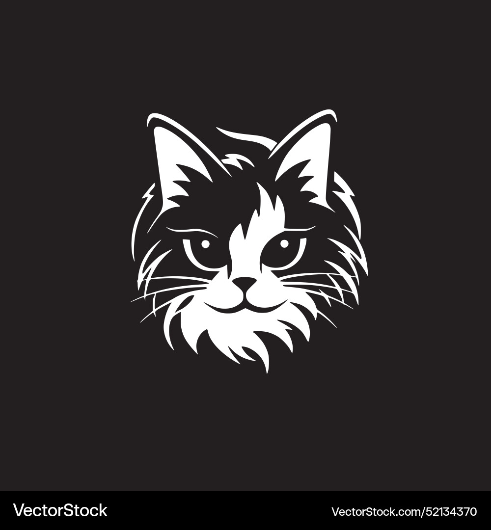 Cat - minimalist and flat logo Royalty Free Vector Image