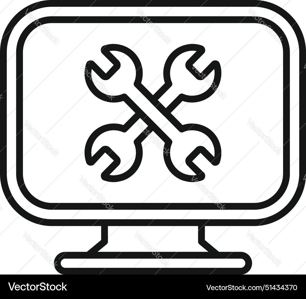 Computer repair and maintenance icon Royalty Free Vector
