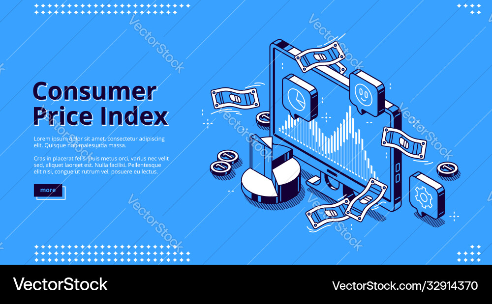 Consumer Price Index Banner Royalty Free Vector Image