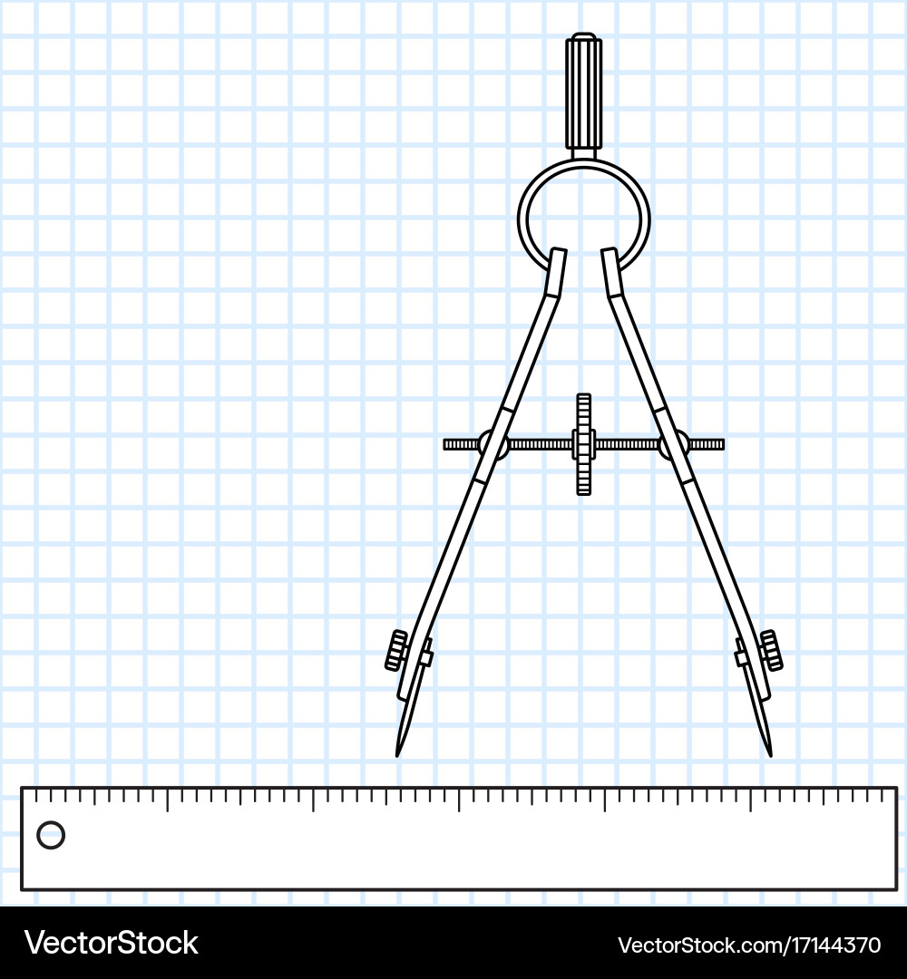 Divider compass and ruler Royalty Free Vector Image