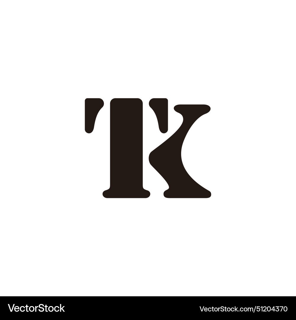 Letter tk simple vintage design logo Royalty Free Vector