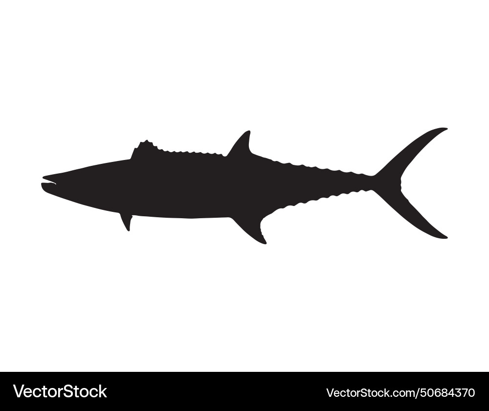 Mackerel fish silhouette art Royalty Free Vector Image