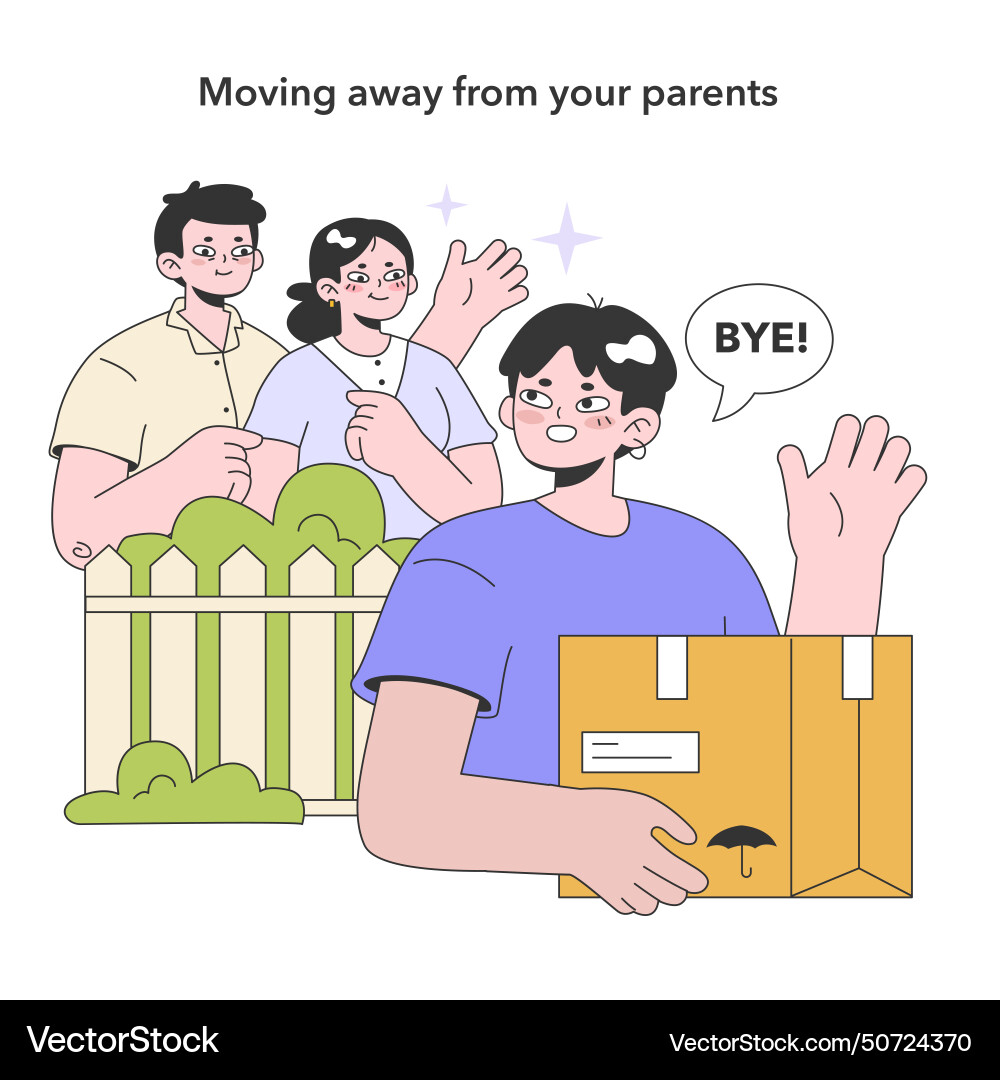 Moving out from parents young character pack Vector Image