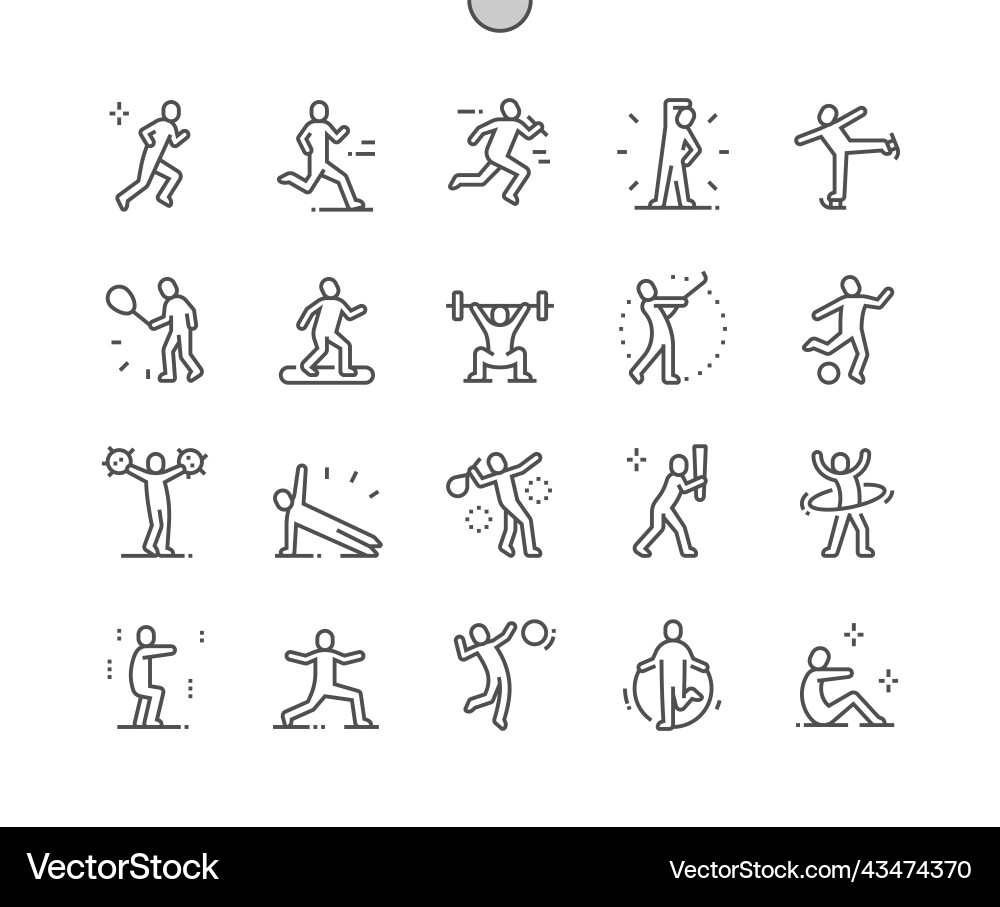 Sport people stick figure standing position Vector Image
