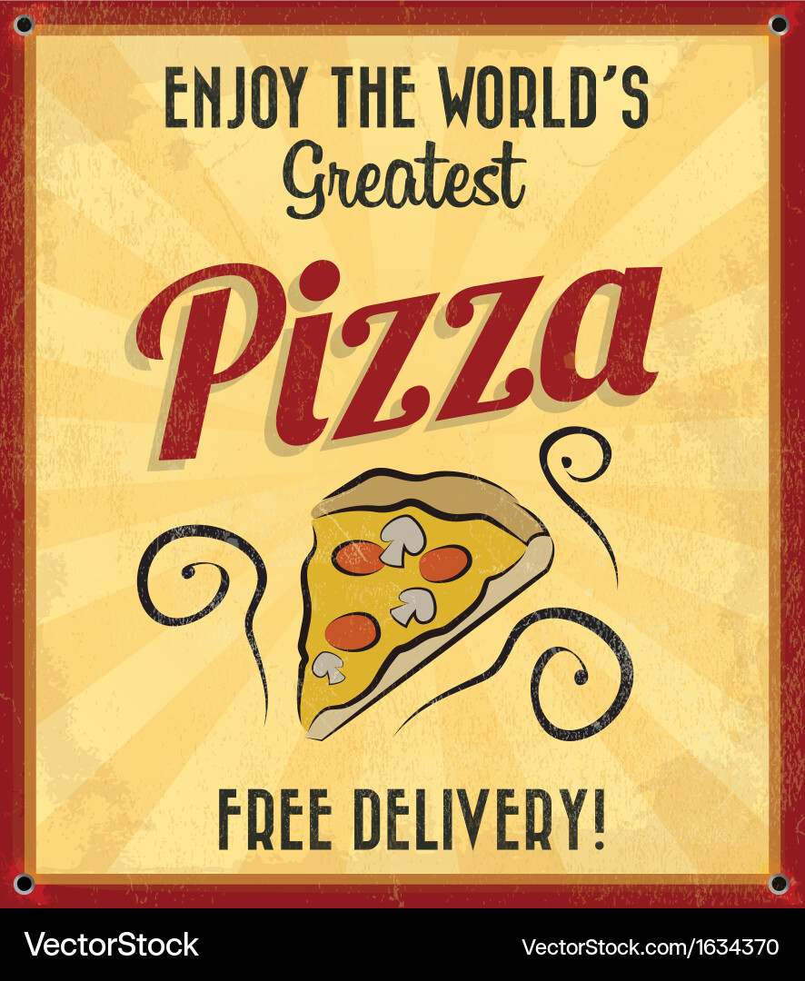 Vintage Retro Pizza Signs Royalty Free Vector Image
