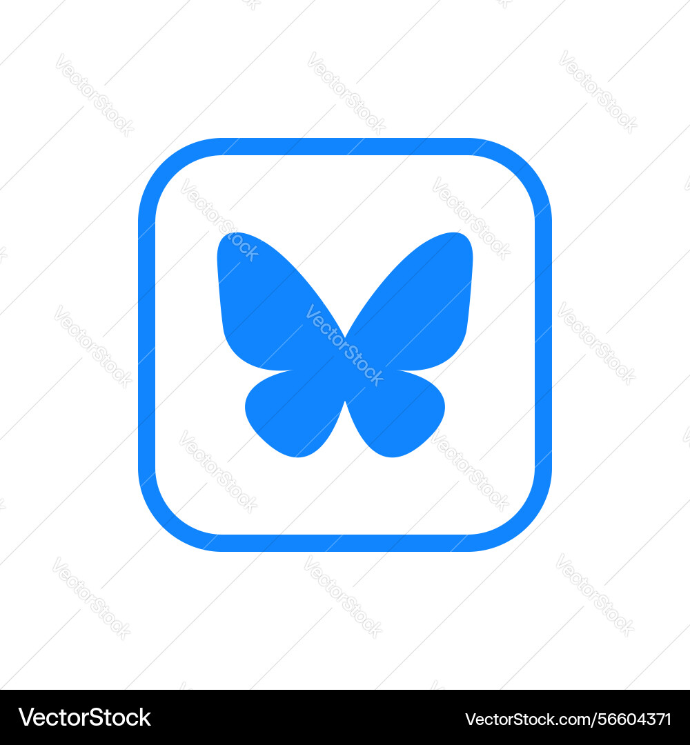 Bluesky logo outline icon app editable Royalty Free Vector