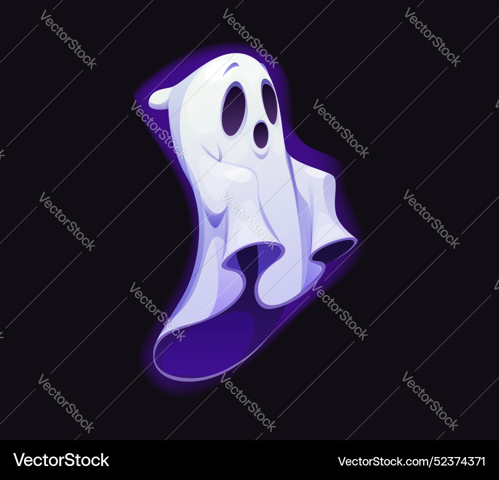 Cartoon halloween ghost character scary spook Vector Image