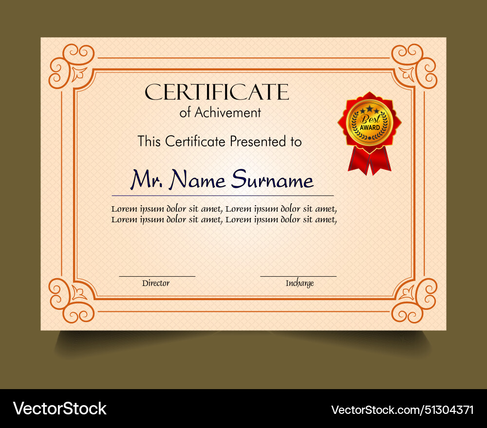 Certificate design Royalty Free Vector Image - VectorStock