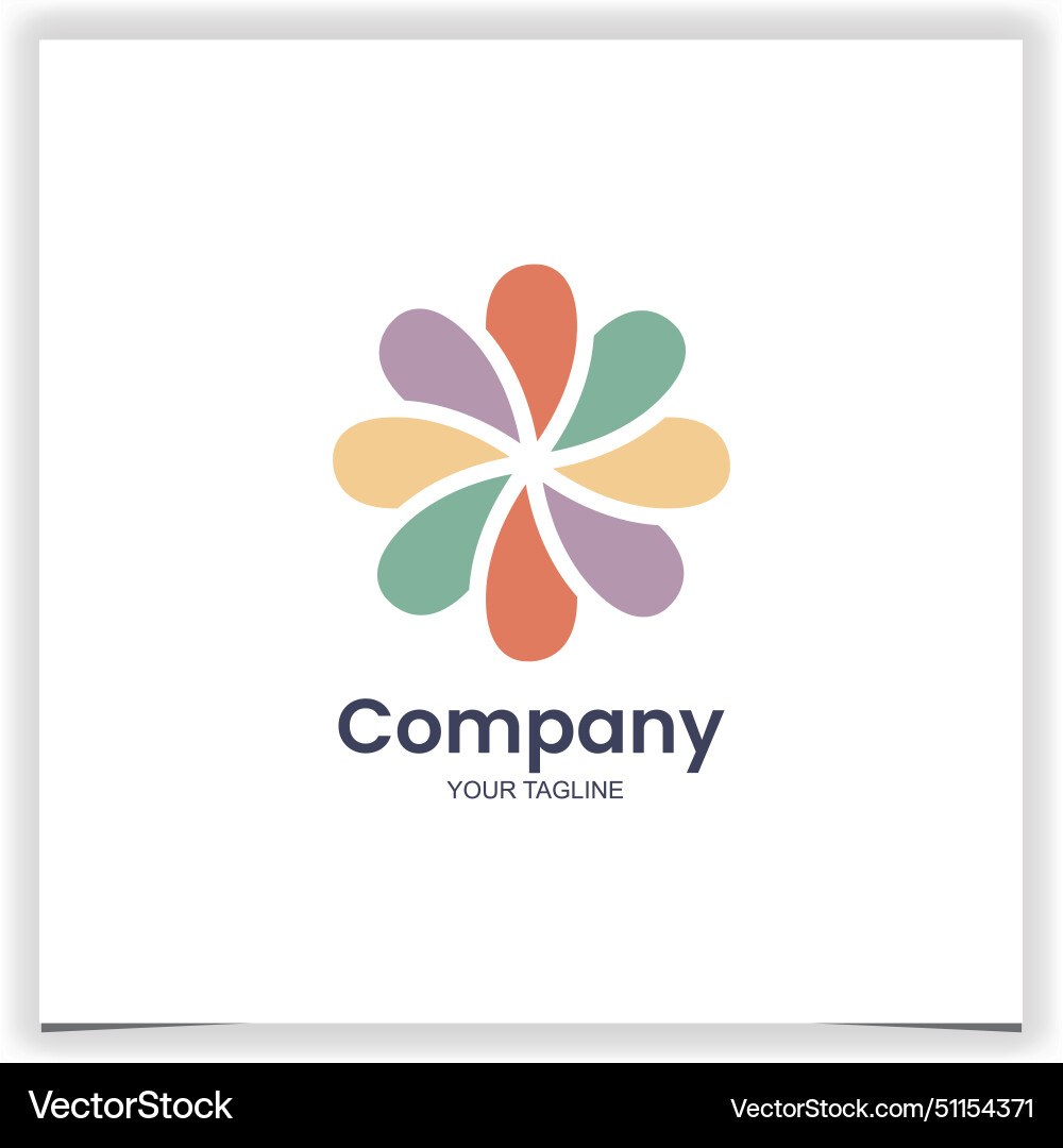 Colorful flower with petals logo design template Vector Image