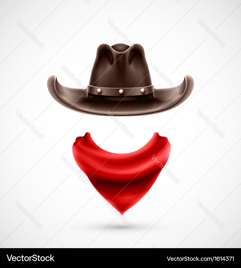 Cowboy Hat and Scarf Royalty Free Vector Image