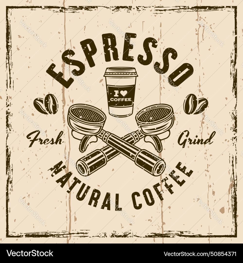 Espresso coffee emblem logo badge Royalty Free Vector Image