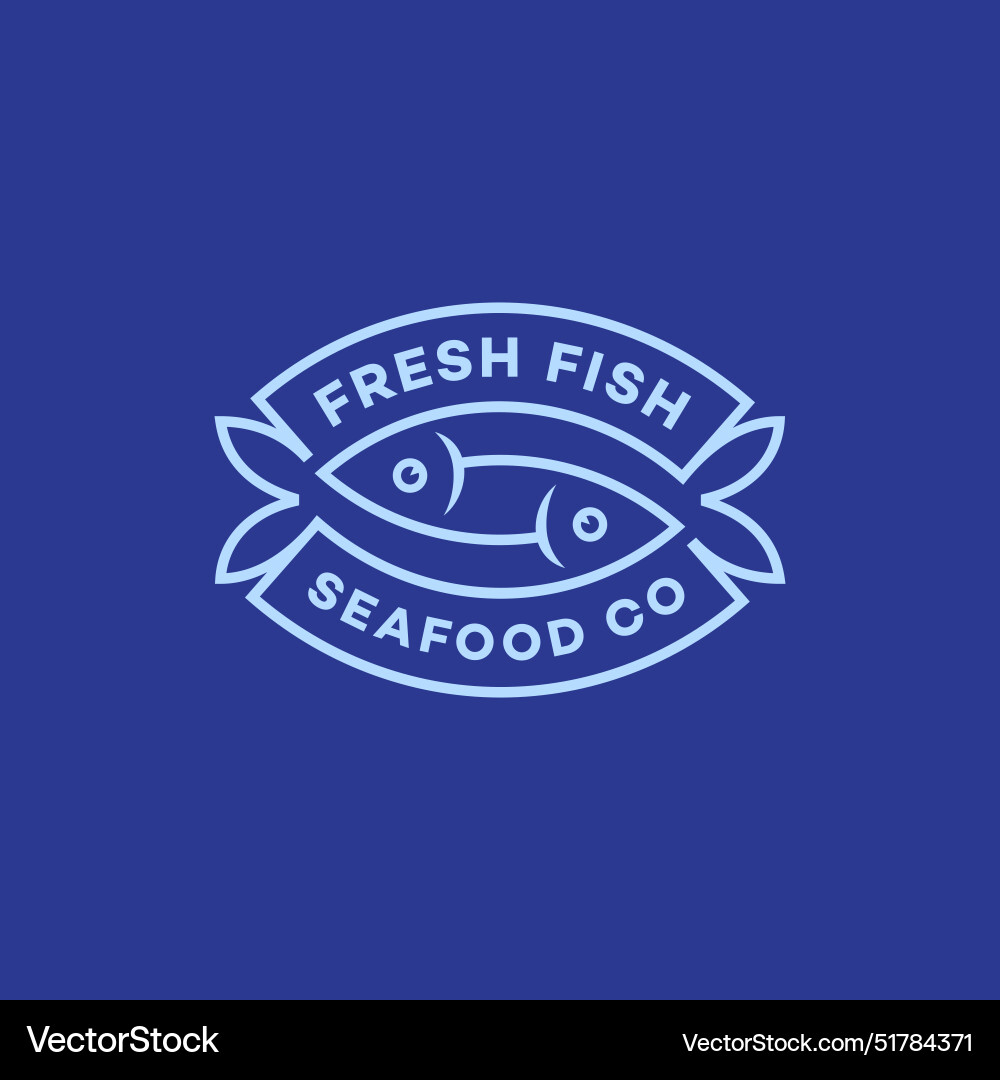 Fresh Seafood Logo Template Royalty Free Vector Image