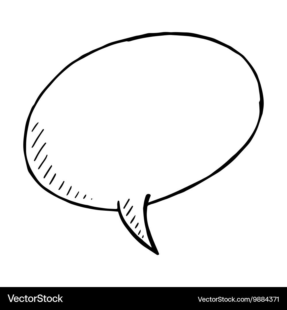 Hand Drawn Speech Bubble Doodle Isolated Vector Image