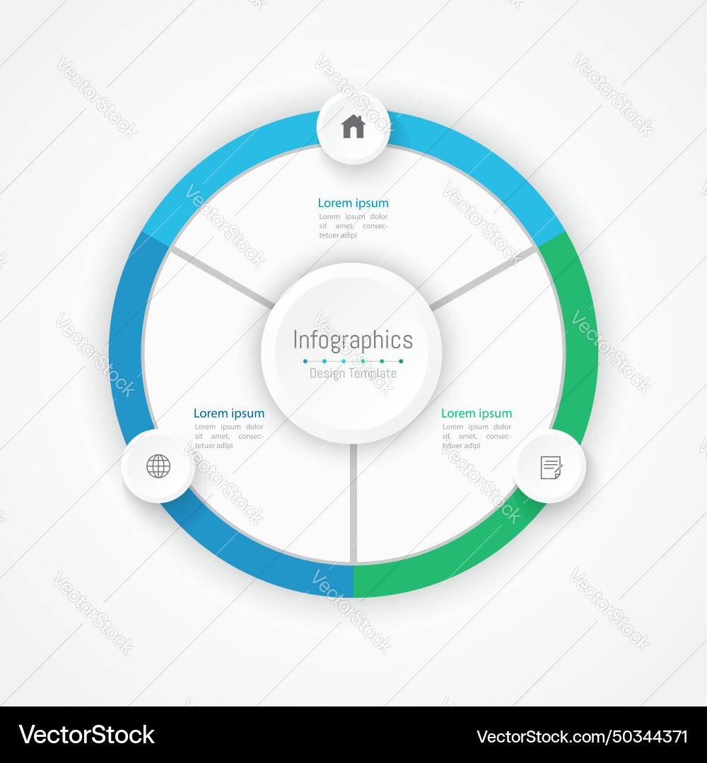 Infographic 3 options design elements Royalty Free Vector