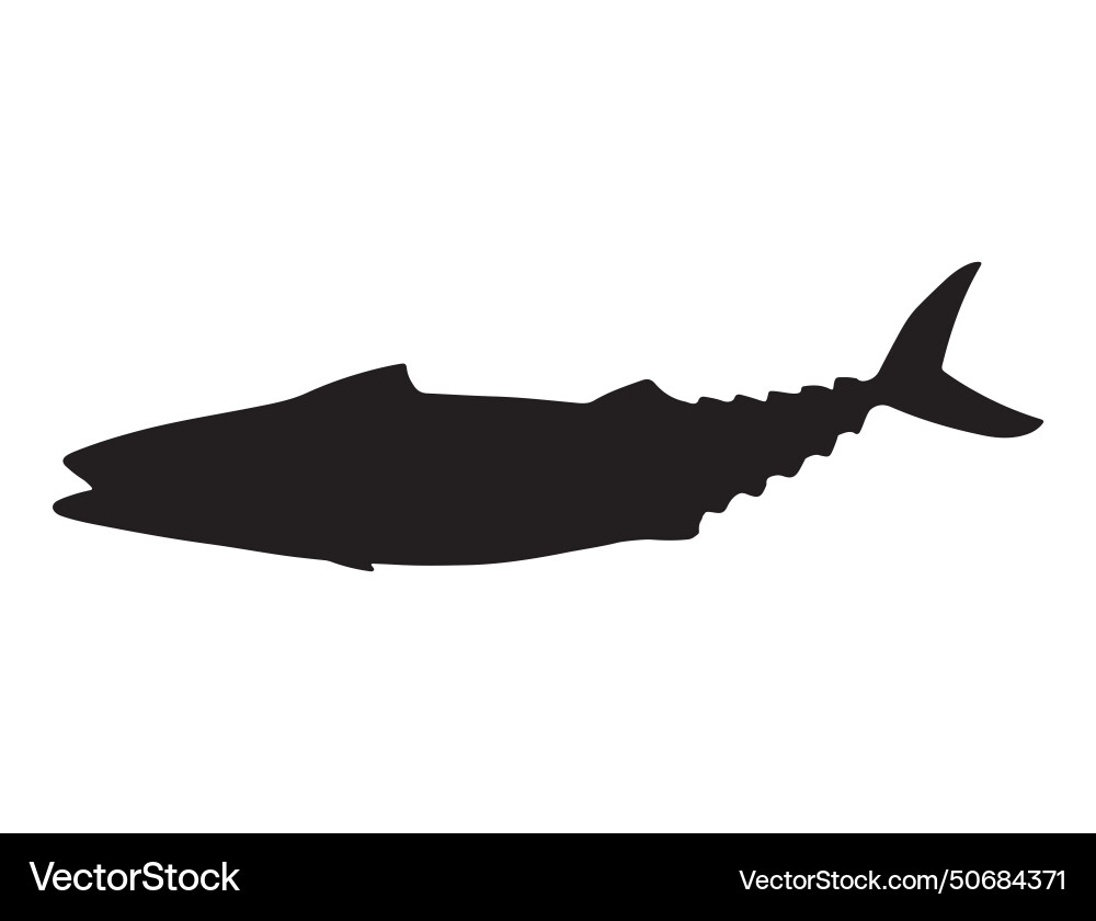 Mackerel fish silhouette art Royalty Free Vector Image