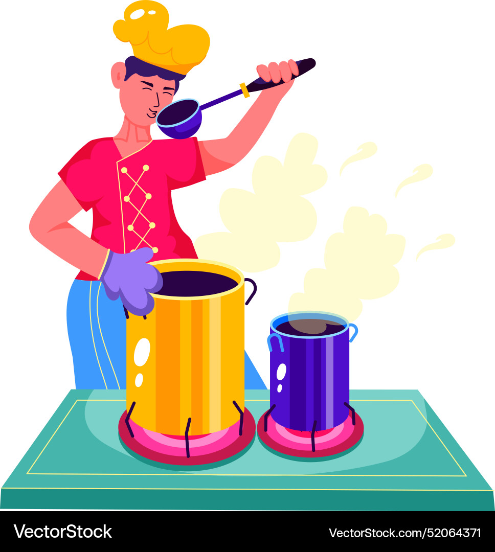 Making soup Royalty Free Vector Image - VectorStock