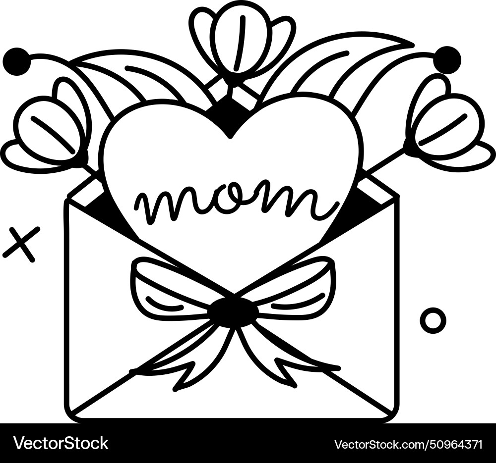 Mom letter Royalty Free Vector Image - VectorStock